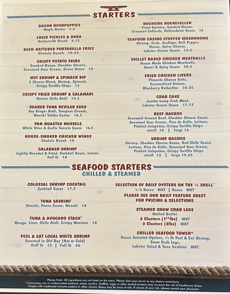 Dockside Menu by Express Restaurant Delivery for Food Delivery