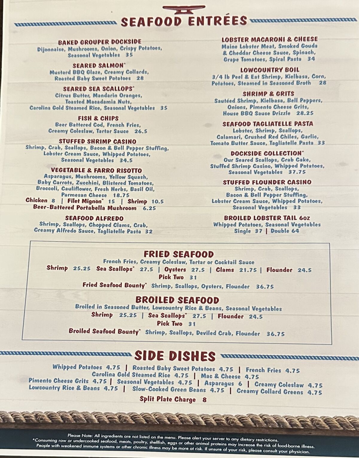 Dockside Menu by Express Restaurant Delivery for Food Delivery