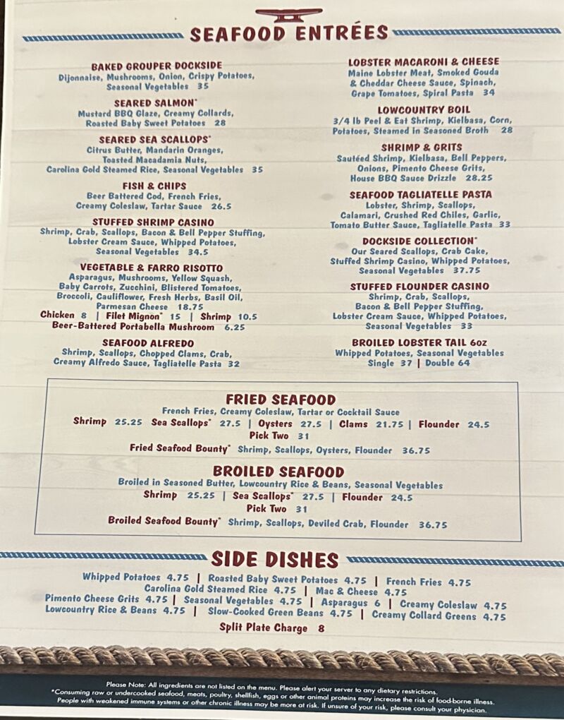 Dockside Menu by Express Restaurant Delivery for Food Delivery