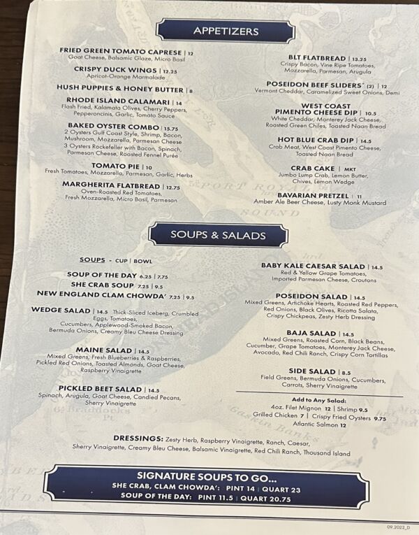 Poseidon Menu by Express Restaurant Delivery Hilton Head Island