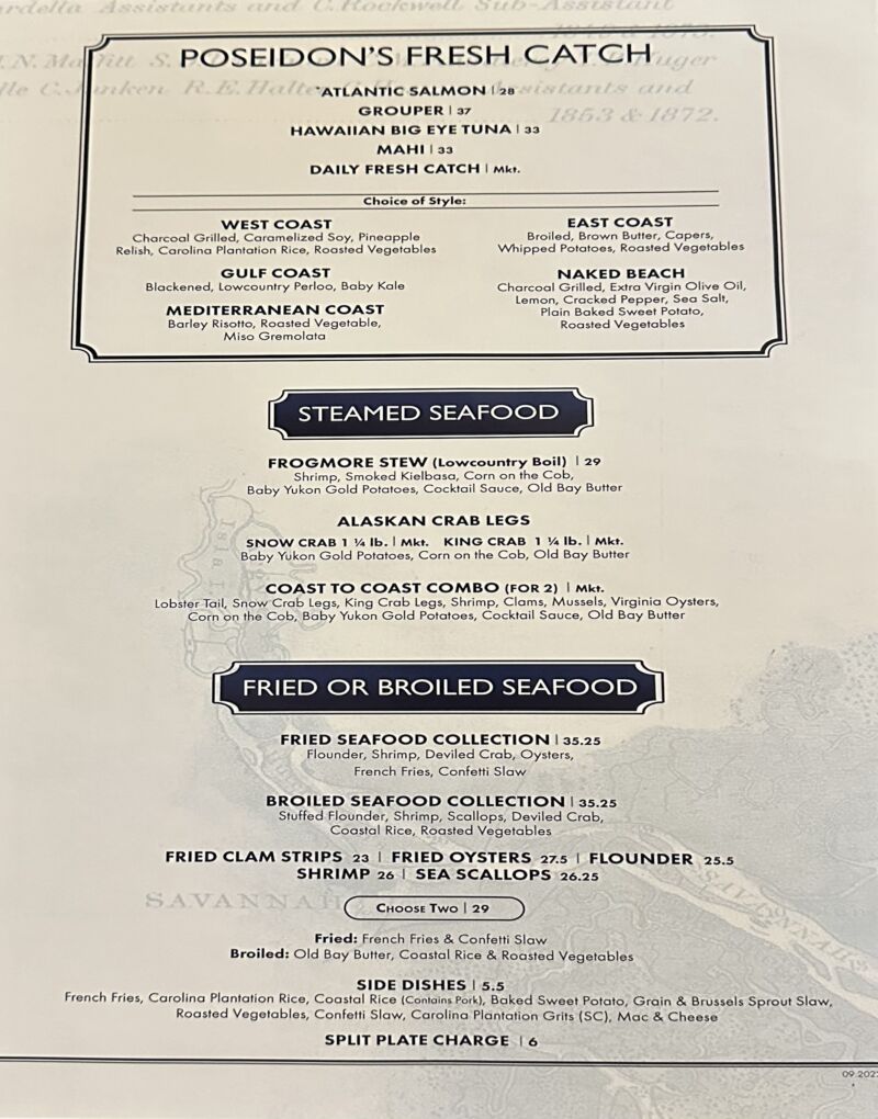 Poseidon Menu by Express Restaurant Delivery Hilton Head Island