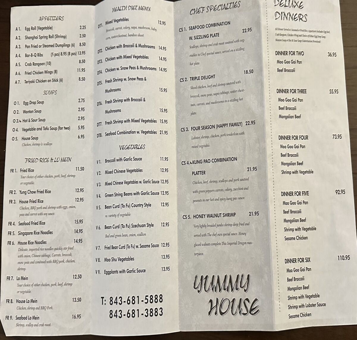 Yummy House Menu delivered by Express Restaurant Delivery